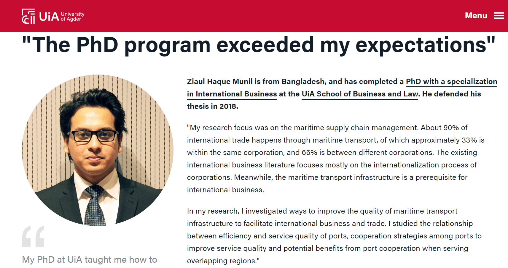 My PhD experience featured at the University of Agder website - Blog of ...